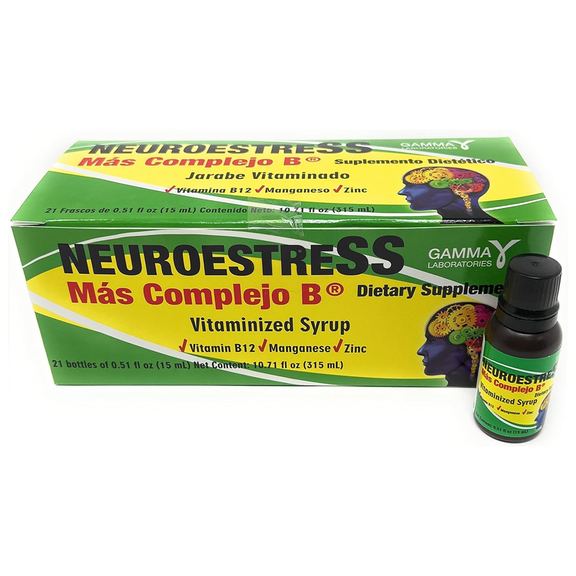 Neuroestress Jarabe Vitaminado con Vitamina B12, 21 Botellas – Milagros ...