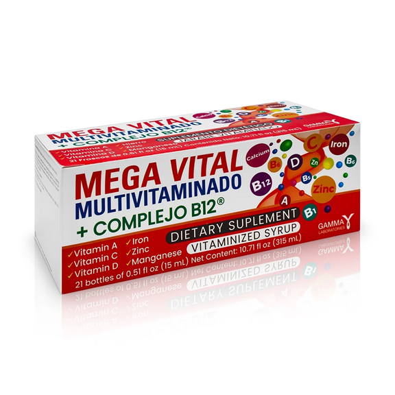 Megavital Forte + Complejo B12 Jarabe Vitaminado, 21 Botellas de 0.5 f ...