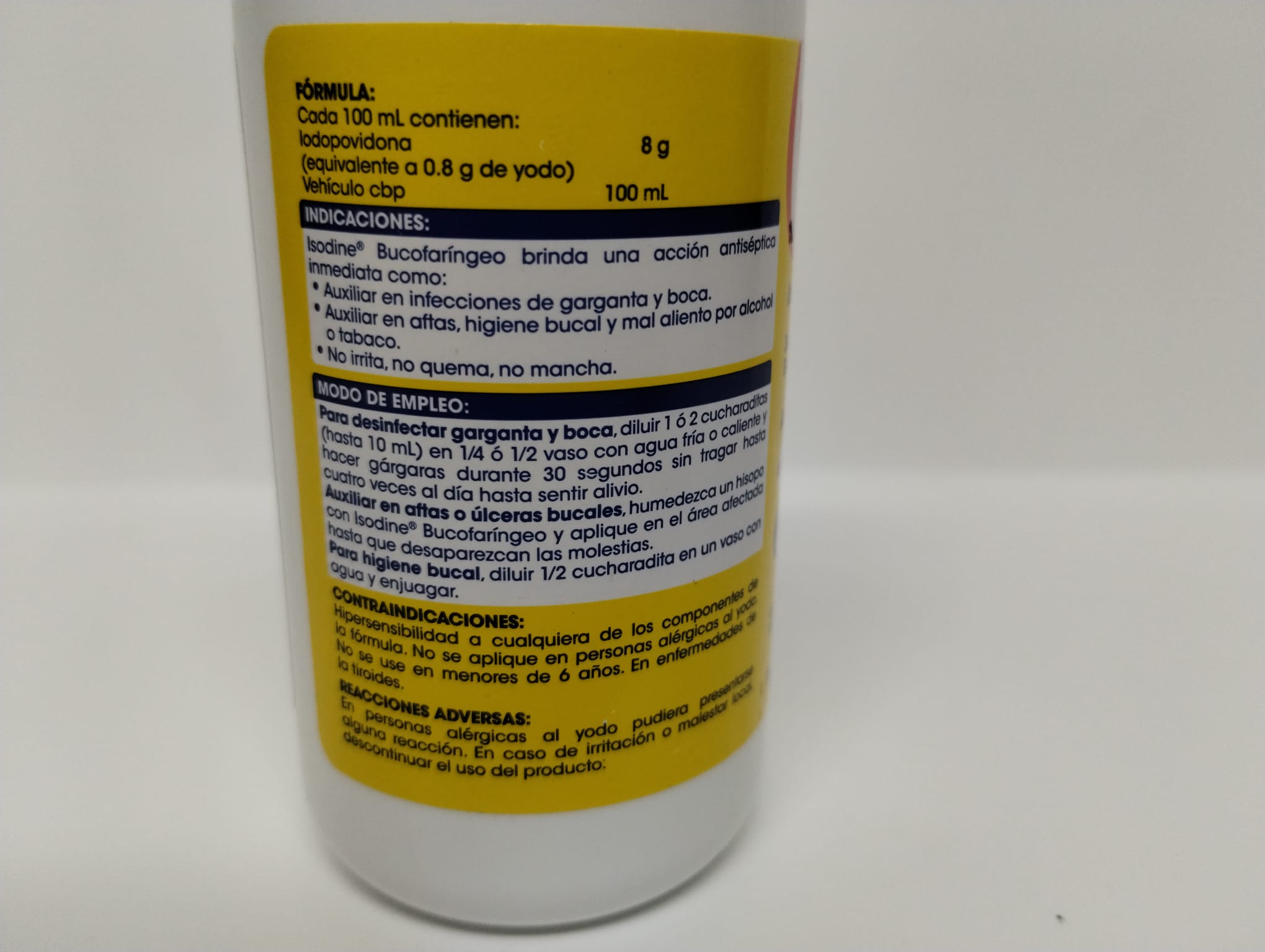 Isodine Bucofaringeo Solucion Antiseptica, 4 oz – Milagros de Mexico