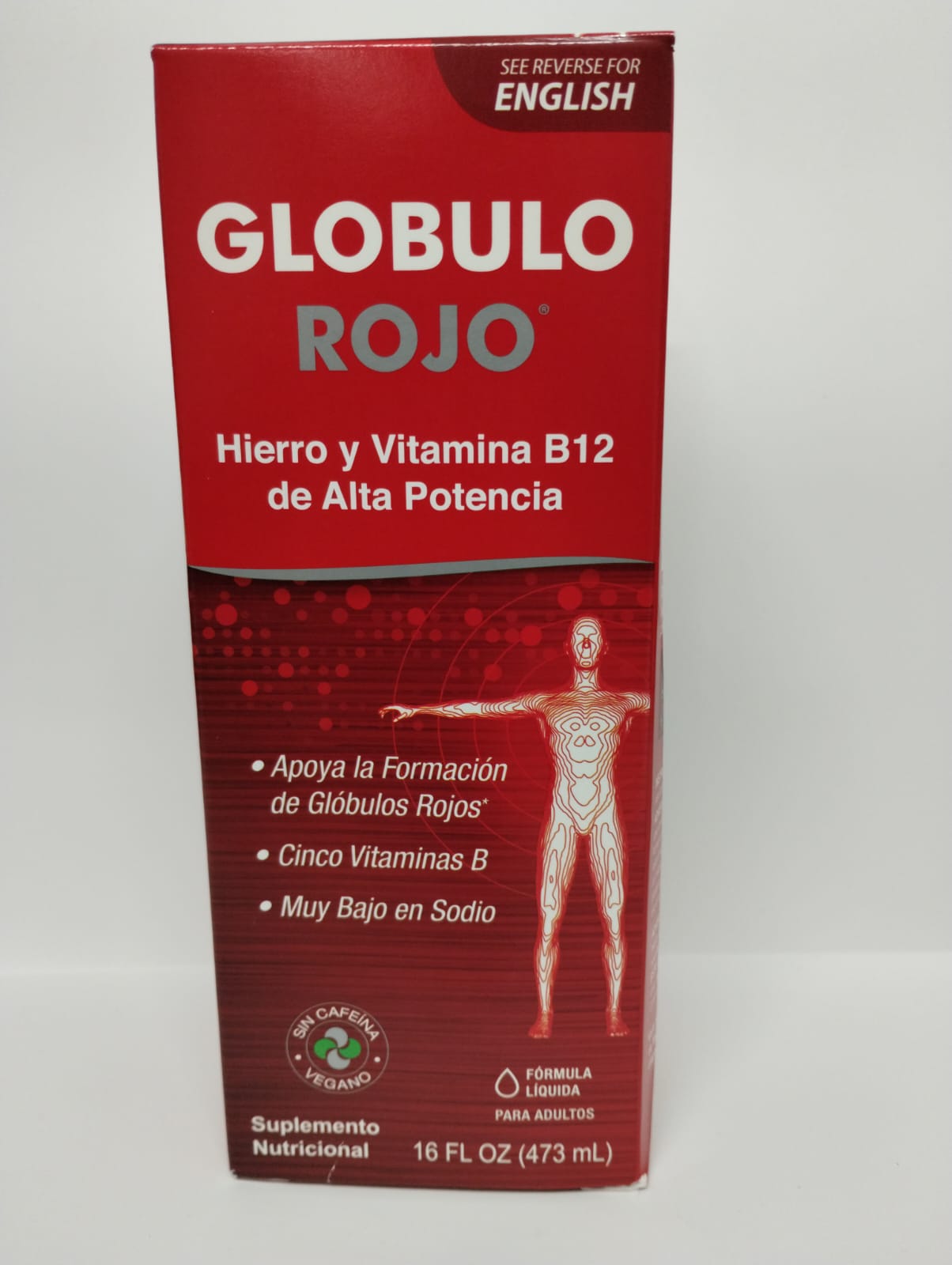 Globulo Rojo Hierro y Vitamina B12 de Alta Potencia Jarabe, 16 oz ...