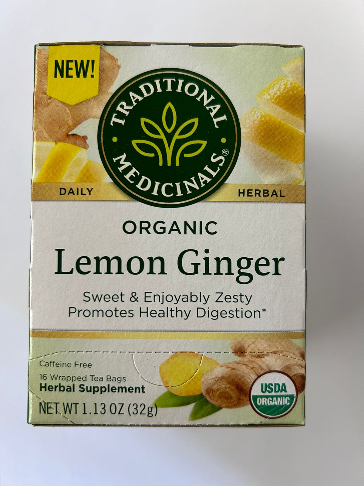 Traditional Medicinals Organic Jengibre Limón, 16 Bolsitas de Té ...