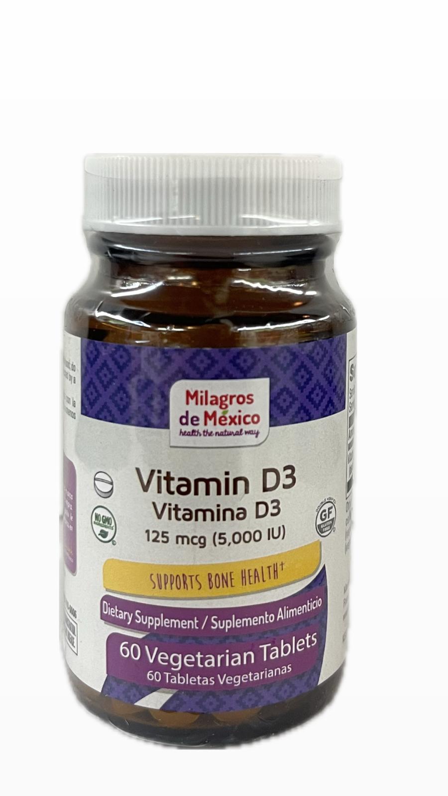 MDM MDM VITAMINA D3 5,000 IU 60TAB – Milagros de Mexico